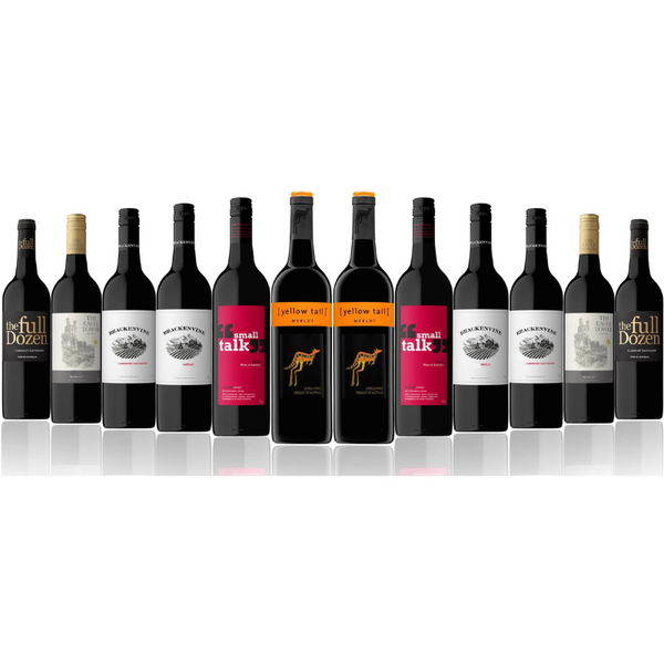 Australian Mixed Red Wine Dozen Featuring Yellow Tail Merlot (12 Bottl ...